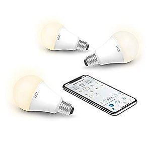 WiZ IZ0026023 60 Watt EQ A19 Smart Wifi Connected LED Light Bulbs/Compatible with Alexa and Google Home, no Hub required, Dimmable Soft White, 3 Count