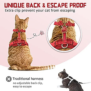 Supet Cat Harness and Leash for Walking Escape Proof, Adjustable Harness for Cats, Easy Control Small Cat Harness for Medium Large Kitten and Dogs