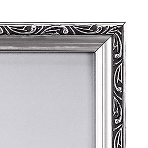 Malden International Designs Fashion Metals Bezel Wooden Picture Frame, 8x10, Silver