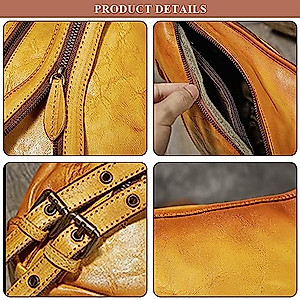 ONNODA Genuine Leather Sling Bag, Small Crossbody Backpack Hiking Shoulder Bag Casual Chest Daypack for Men Women (Green)