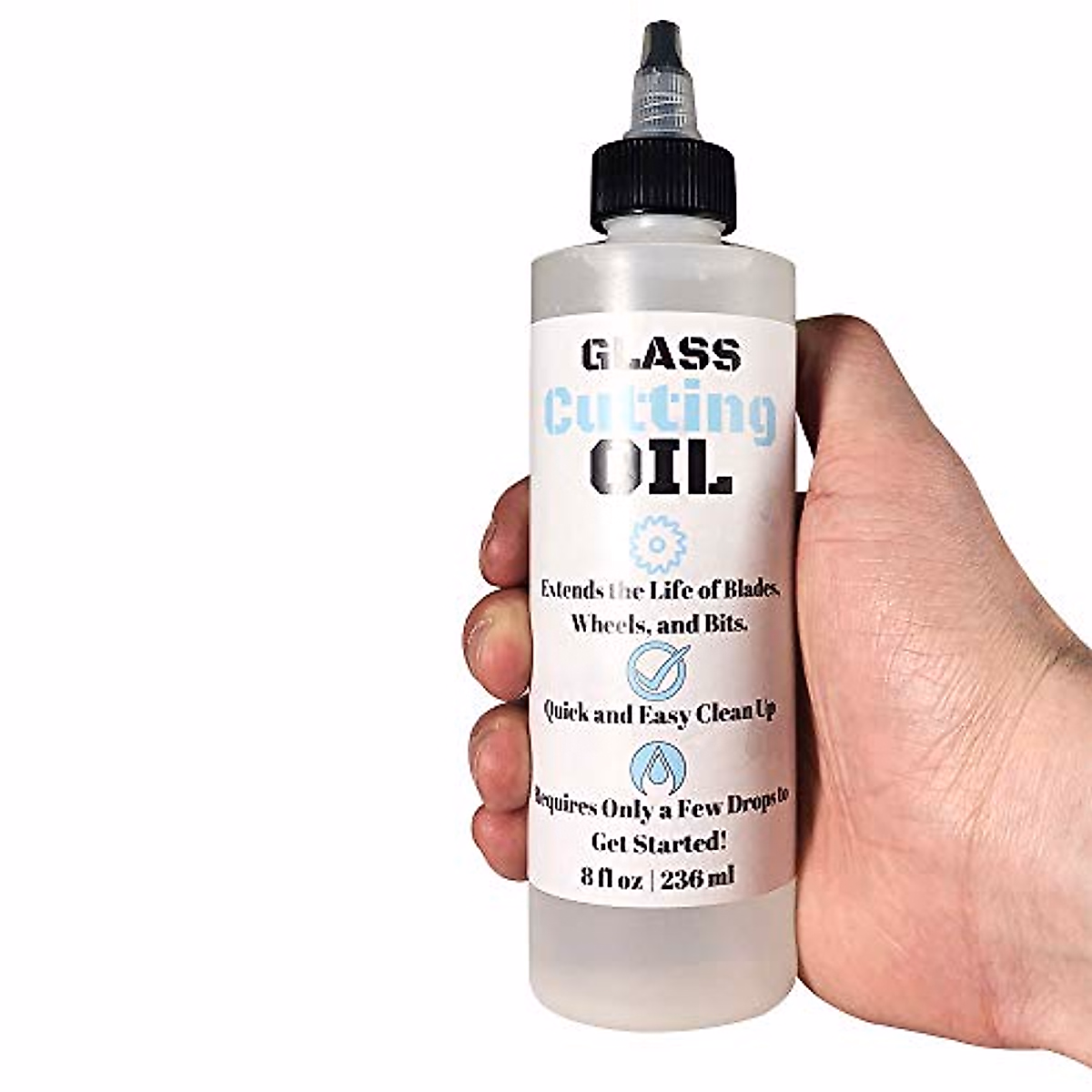 Premium Glass Cutting Oil (8 oz) Specially Formulated for Use with Any Glass Cutter Tool - Glass Cutter Oil for Glass Drill Bit, Mirror Cutting Tool, Tile Cutter & Glass Cutting Tools