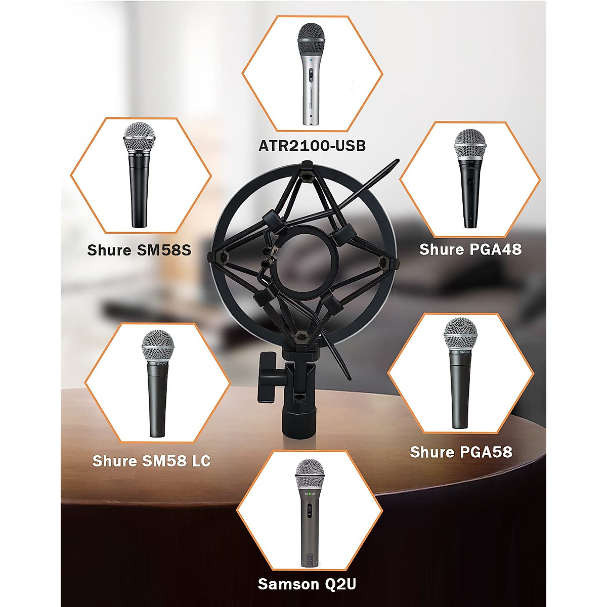 Microphone Shock Mount Mic Holder For Samson Q2U Shure SM58 ATR2100-USB Behringer Xm8500, Mic Clip Holder Mount for Diameter 28mm-32mm Dynamic Microphone Like AT2005-USB Shure PGA48 PGA58, Boseen