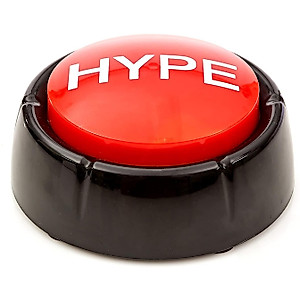 Hype Button | Hip Hop Air Horn Sound Effect Button (Batteries Included) Stocking Stuffer Back to School Classroom Teacher Office Desk Sales Marketing Gag Nut Funny Toy Class