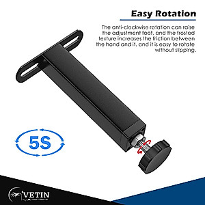 VETIN 4PCS Bed Support Legs, Adjustable Bed Frame Support Legs 5.9-8.6 Inch, Heavy Duty Center Support Legs for Steel Bed Frame or Wooden Bed, Furniture Replacement Leg for Sofa Cabine