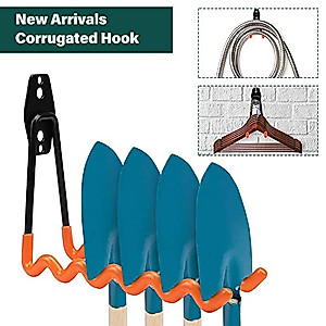 Garage Hooks Heavy Duty, 12 Packs Steel Garage Storage Hooks, Wall Mount Utility Hooks with Anti-Slip Coating, Tool Organizer for Power Tools, Ladders, Bikes, Garden Yard Tool Organizer for Garage