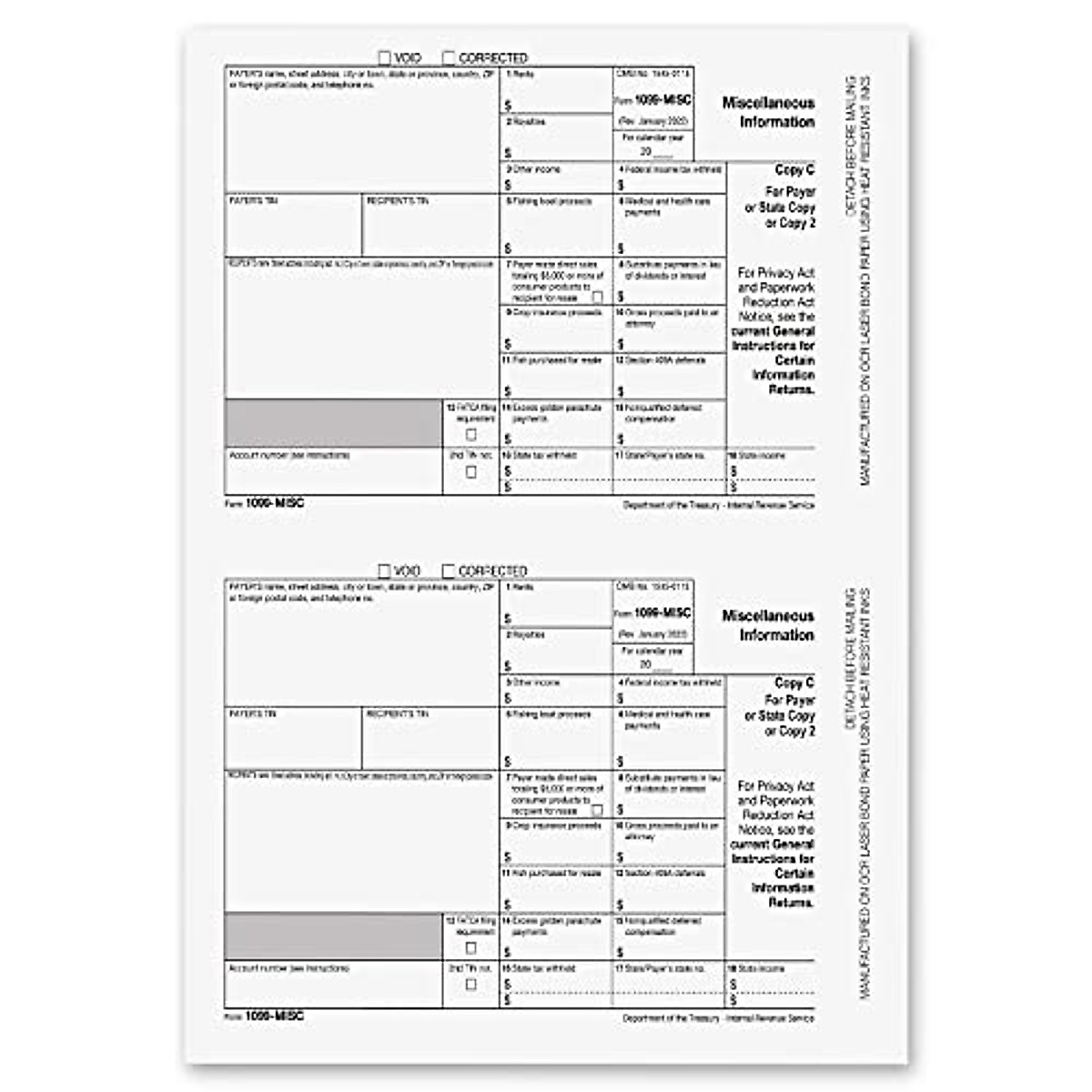 1099 MISC Forms 2023, 1099 MISC Laser Forms IRS Approved Designed for Quickbooks and Accounting Software 2023, 4 Part Tax Forms Kit, 25 Vendor Kit - Total 54 (105) Forms