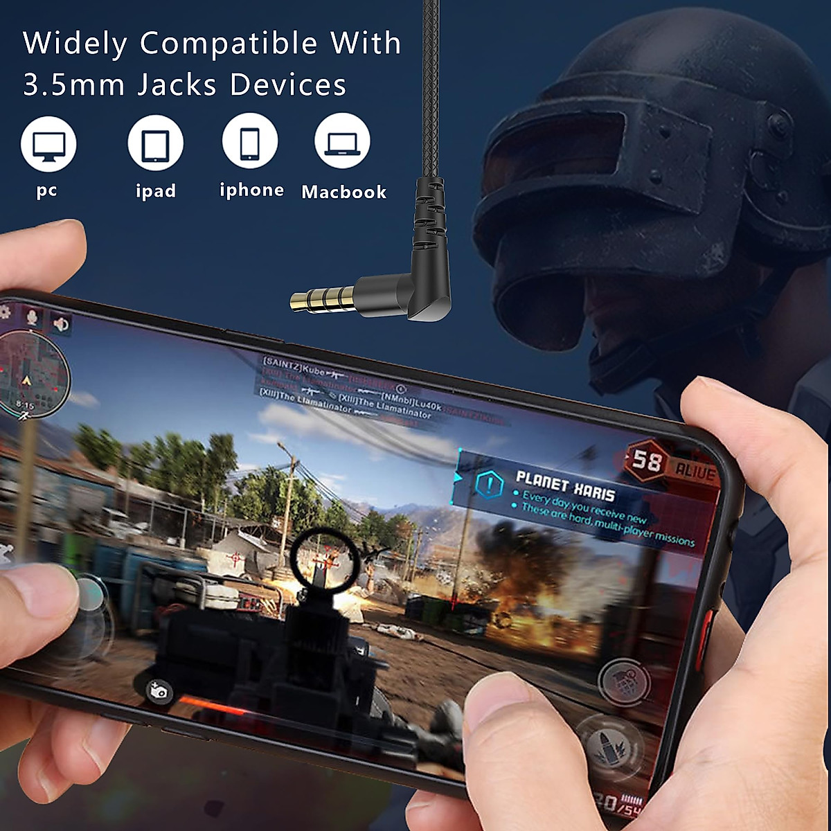 KASOTT SoundMaster Pro V1 - Gaming Earphones with Dual Audio Drivers,Battle Buds,in-Line Mic with Mute and Volume Control, Compatible with Xbox Series,PS5,PS4,Switch,Pc with 3.5mm (Black)