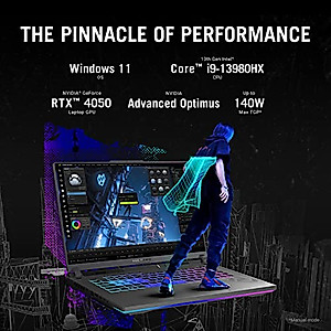 ASUS ROG Strix G16 (2023) Gaming Laptop, 16” Nebula Display 16:10 QHD 240Hz, GeForce RTX 4050, Intel Core i9-13980HX, 16GB DDR5, 1TB PCIe SSD, Wi-Fi 6E, Windows 11, G614JU-ES94,Eclipse Gray