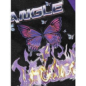 QWINEE Y2K Dog Tee Shirt Butterfly Print Colorblock Puppy T Shirt Soft Stretchy Shirts Pet Apparel for Small Medium Cats Dogs Black L