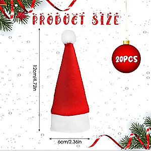 cobee 20 Pcs Christmas Cutlery Holders, Christmas Santa Hats Silverware Holders, Xmas Hat Tableware Cutlery Bags Christmas Pocket Knifes Forks Holders Dinnerware Decorations for Home Party