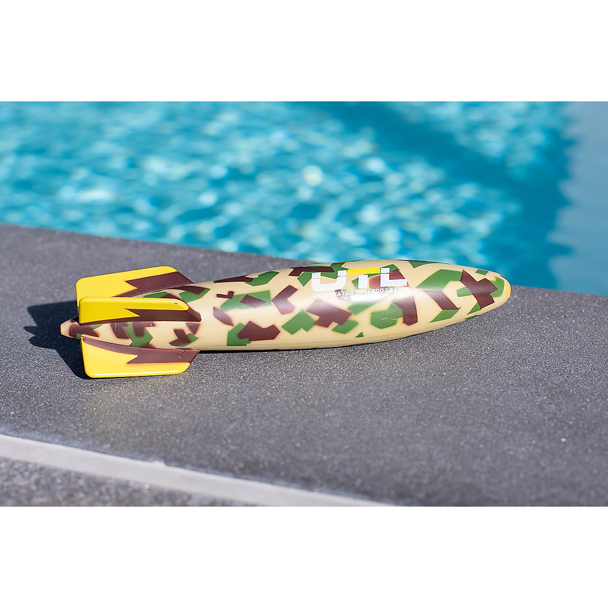 Official Underwater Torpedo League (UTL) Torpedo Glider Diving Toy Rocket Summer Camouflage Design 10 inch, Green