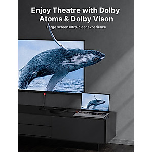 JSAUX Long HDMI Cable 15FT, HDMI 2.1 8K&4K Ultra High Speed Cord 48Gbps(8K@60Hz 7680x4320, 4K@120Hz) eARC HDR10 HDCP 2.2 & 2.3 3D, Compatible for PS5/PS4/X-Box/Roku TV/HDTV/Blu-ray/LG/Samsung QLED