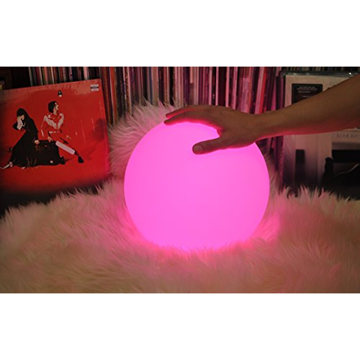 Mr.Go 8-inch Ultra-Fun LED Glowing Ball Light w/Remote, RGB Color Changing Globe Mood Lamp, 16 Colors 8 Brightness 4 Lighting Modes, Waterproof, Rechargeable & AC Adapter Power, Stunning Light Orb