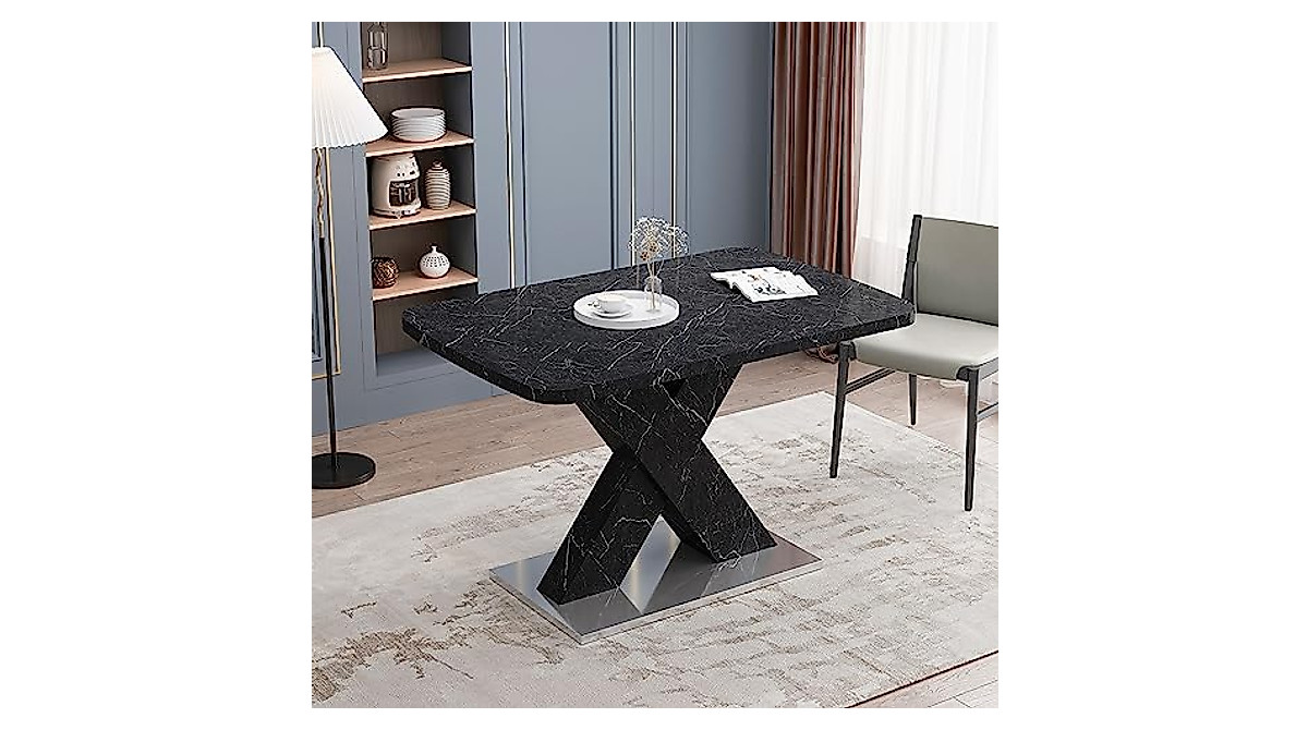 Modern Marble Expandable Dining Table for 4-6 People