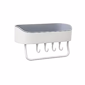 BKDFD Kitchen Shelf for Bathroom Wall Mounted Bath Shelf Storage Holder Toilet Plastic Organizer Rack Towel Cosmetic Brush Storage