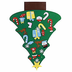 CUIFATI Felt Christmas Tree, DIY Game Could Show Kids Creativeness, Made Felt Fabric, DIY Christmas Tree with 27pcs Ornaments