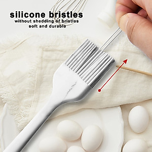 FIVETAS 1.38"x7.87"Heat Resistant Food Grade Silicone Pastry brush and Basting Brush for Cooking,BBQ,Meat,Desserts.Kitchen Brush for Sauce Butter oil.Stainless Steel Core Handle.BPA Free. Marbling.