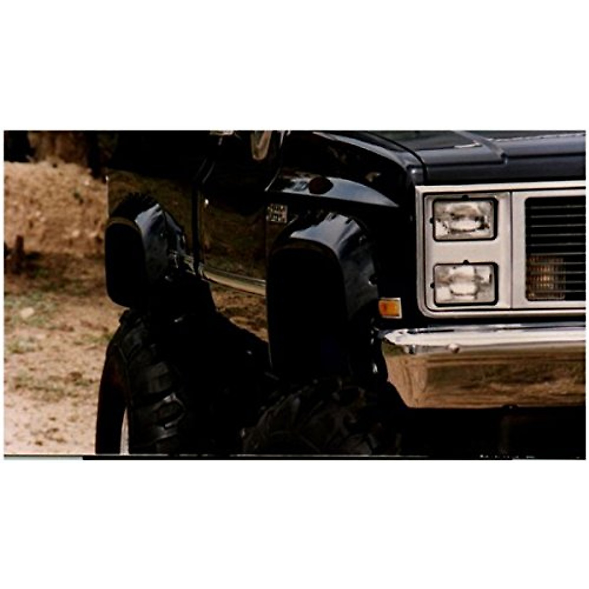 Bushwacker Cutout Pocket/Rivet Style Rear Fender Flares | 2-Piece Set, Black, Smooth Finish | 40004-11 | Fits 1973-1980 Blazer; 73-91 Jimmy; 73-87 GMC C1500; 75-80 K10/K20; 75-78 C15/R20/C25