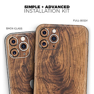 Design SkinZ Raw Wood Planks V11 - DesignSkinz Protective Vinyl Decal Wrap Skin Cover Compatible with The Apple iPhone 12 Pro (Full-Body, Screen Trim & Back Glass Skin)