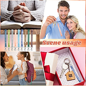 BBTO 90 Pcs Christian Keychains Bulk Scripture Keychain Inspirational Religious Key Chains Bible Verse Church Gifts (Vivid Color)