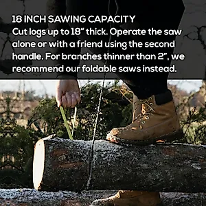Nordic Pocket Saw 36 Inch Pocket Chainsaw with 50 Bi-Directional Teeth for Clearing Trails - Handy Backpacking Saw with Extra Large Nylon Handle Loops - for Survival and Emergency Situations