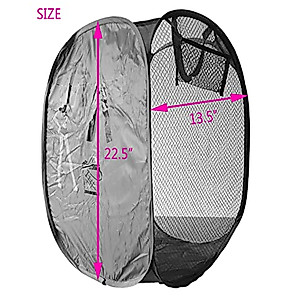 3PCS Mesh Popup Hamper-Foldable Lightweight Basket for Washing-Durable Clothing Storage for Kids Room,Students College Dorm,Home,Travel and Camping-Pop-up Clothes Hamper（Match 7）