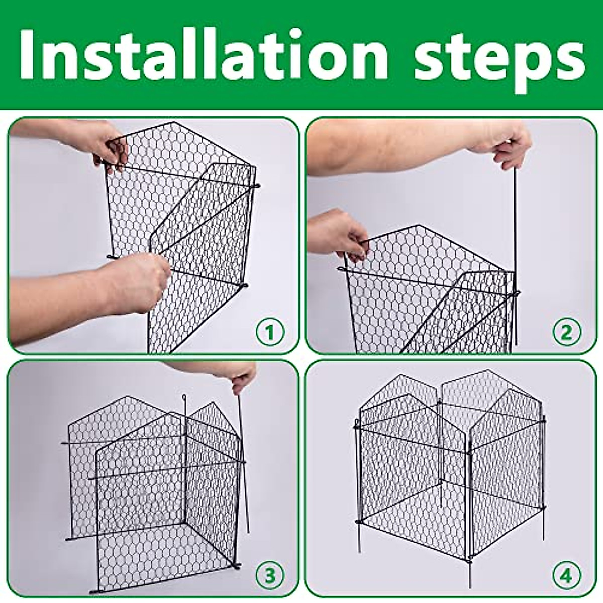DECOHS 4 Packs Garden Plant Protector Cage-Chicken Wire Cloche Plant Protectors-Wire Plant Protectors for Protecting Vegetables Plants Flowers Shrubs from Animals