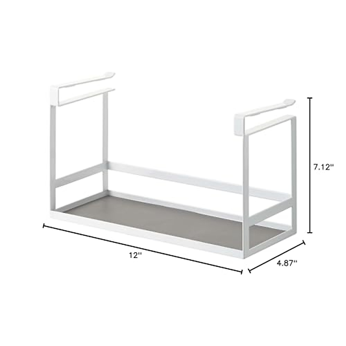YAMAZAKI Home Under Shelf Spice Rack and Organizer for Kitchen Cabinets | Steel | Undershelf Solution, One Size, White