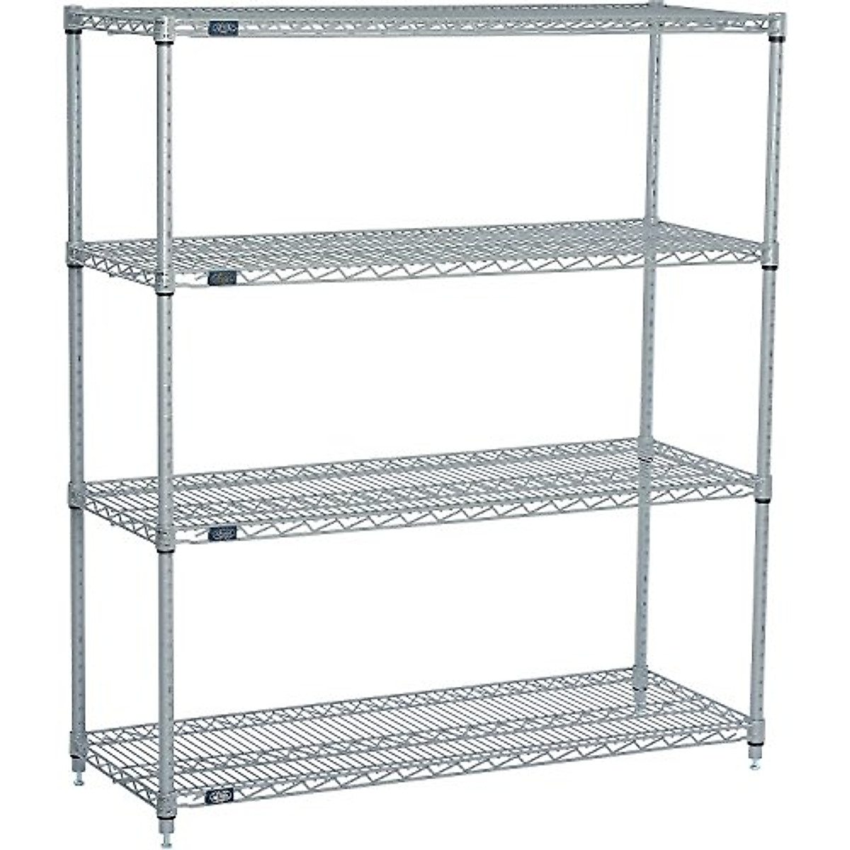 Nexel 18" x 30" x 86", 4 Tier, NSF Listed Adjustable Wire Shelving, Unit Commercial Storage Rack, Silver Epoxy, Leveling feet