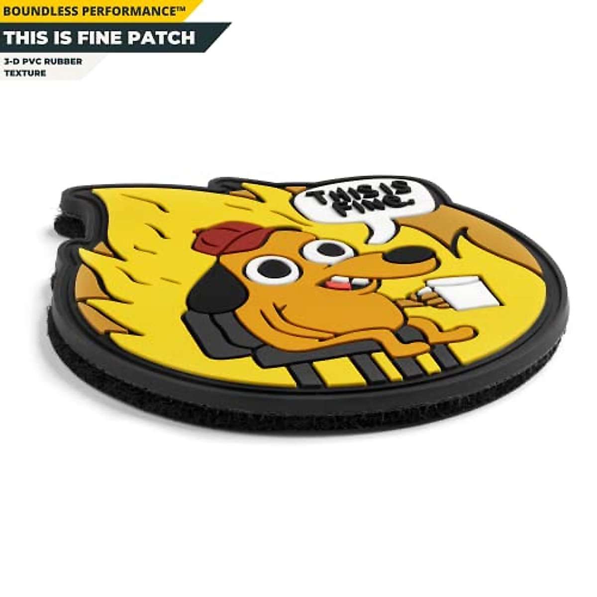 This is fine Tactical Military Morale Hook and Loop Patch - Funny Tactical Patch for Backpacks, Dog Harnesses, Army Vests, Hats, and Helmets - Cool PVC Rubber Patch Boosts Moral