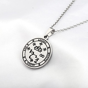 FEELMEM Angel Seal Archangel Azrael Sigil Necklace Amulet Necklace Solomon Talisman Symbol Pendant Talisman Amulet Gift (Angel Seal-necklace)