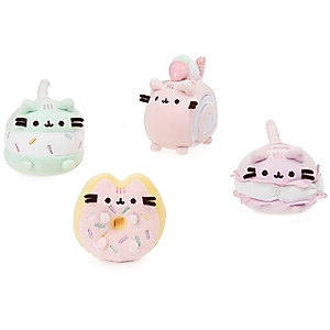 GUND Sprinkle Donut Pusheen Sweet Dessert Squishy Plush Stuffed Animal Cat Squishy and Satisfyingly Stretchy Fabric, for Ages 8 and Up, Pink and Mint, 4”