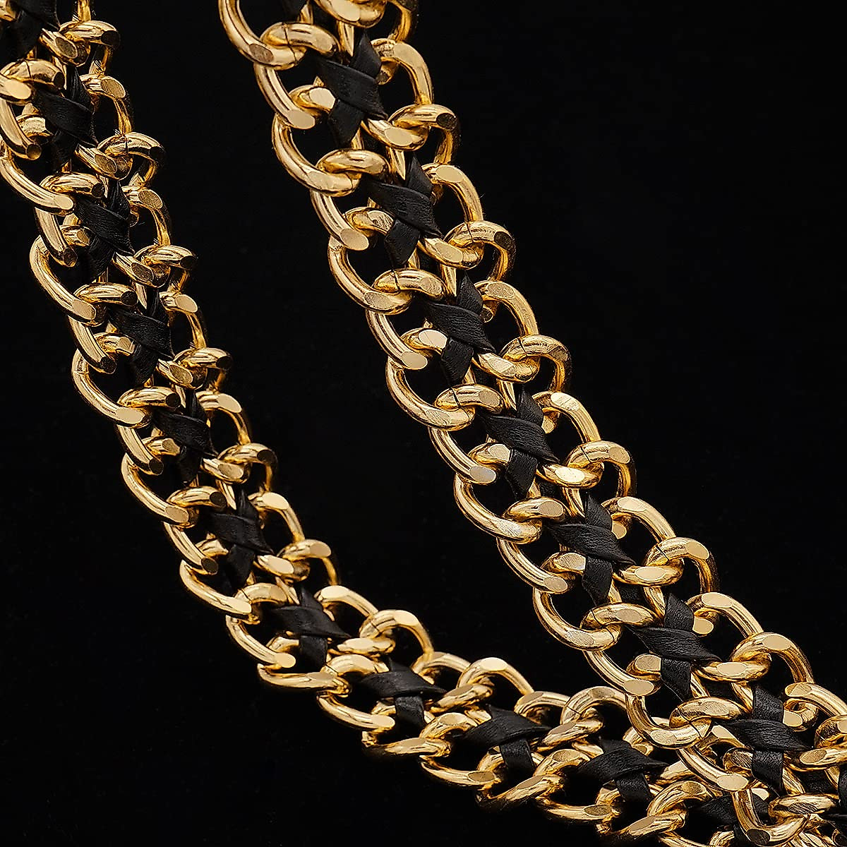 YeeHeen Leather Chain Belts Womens Metal Waist Belts Adjustable Waist Chain for Dress Plus Size 135CM Gold