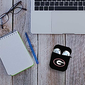 OTM Essentials Officially Licensed University of Georgia Bulldogs Earbuds Case - Black - Compatible with AirPods