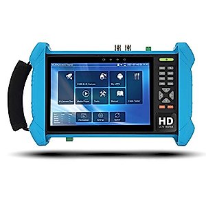 IP Camera Tester CCTV Tester, Koolertron 7 Inch IPS Touch Screen H.265 4K AHD, TVI, CVI & CVBS Analog Camera RJ45 Cable TDR Tester with PoE/IP Discovery/8G TF Card/4K HDMI in & Out/Built in WiFi