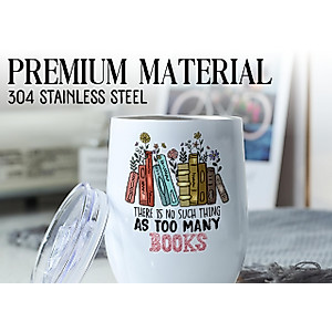 Onebttl 12oz Stainless Steel Insulated Tumbler with Lid - Book Lovers Gifts for Women, Librarians, Readers