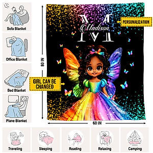 Personalized Princess Throw Blanket, Fairy Blanket, Initial Name Blanket, Personalized Name Blanket, Blanket for Teen Girls, Soft Blanket, Daughter Blanket from Mom, Gifts for Girls On Christmas
