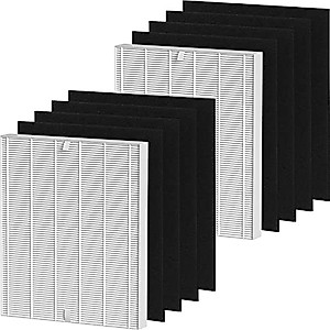 C545 True HEPA Replacement Filter S Compatible with Winix C545, B151, P150, 9300 Air Purifier, Replaces Winix Filter S 1712-0096-00 and 2522-0058-00, 2 HEPA Filter + 8 Carbon Filter
