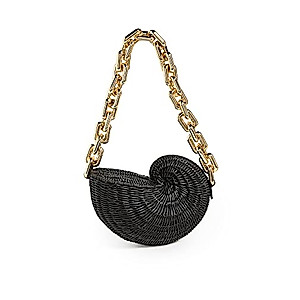 Poolside Bags Women's Anna Conch Clutch, Black, One Size
