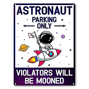 Astronaut Parking Sign, Space Themed Bedroom Decor For Boys Room ...