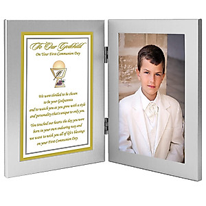 Poetry Gifts First Communion Gift, Godchild from Godparents, Add 4x6 Inch Photo