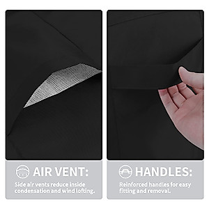 Easy-Going Outdoor Fire Pit Cover Square 40" Lx40 Wx24 H, Durable Outdoor Gas Firepit Cover, Waterproof and Weatherproof Cover for Fire Pit, Black