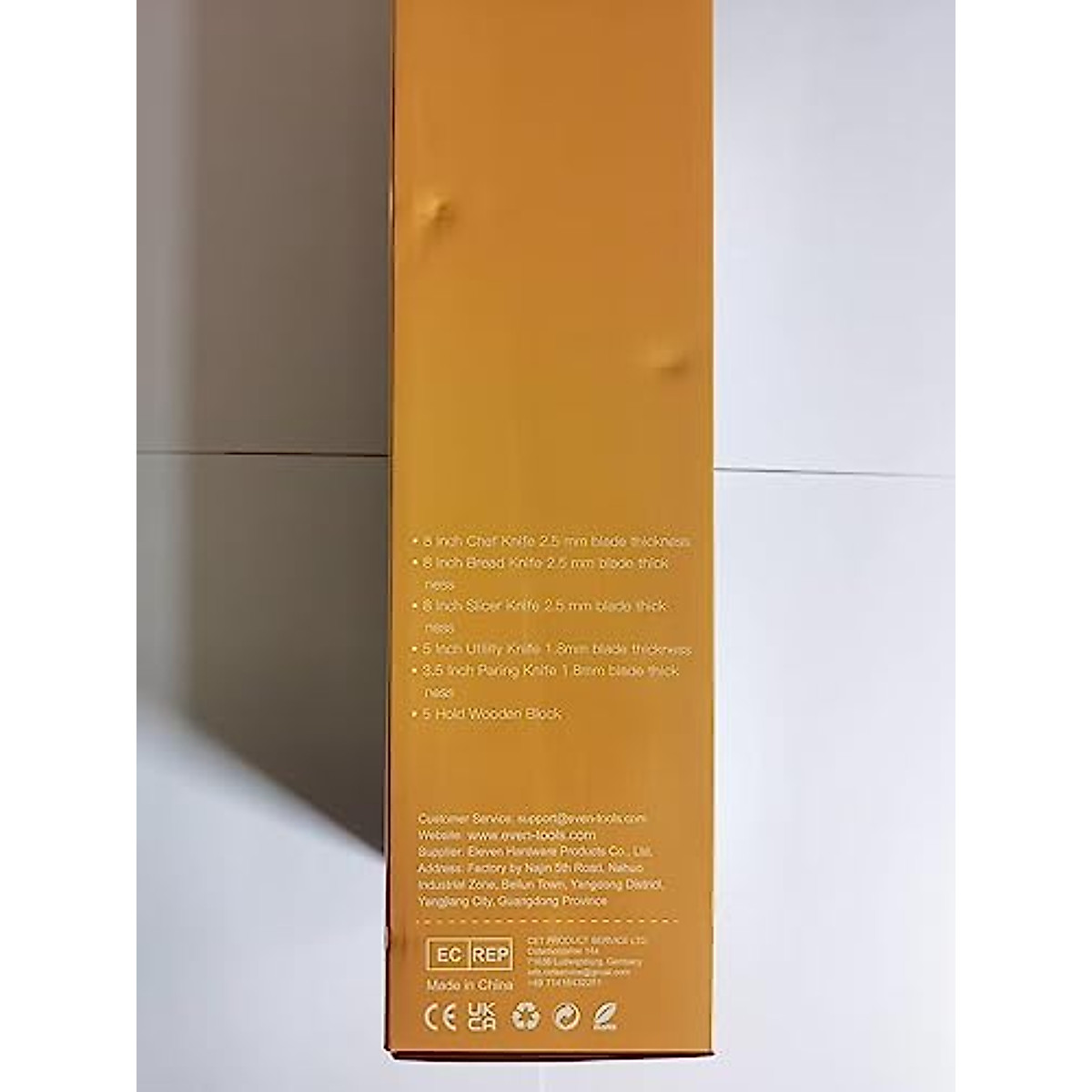 Denkich Small Knife Set, 6 Pieces Professional Chef Knife Set for Kitchen, German 5CR15 Steel Knife Set with Wood Block, Easy-Grip Handle, Rust-Proof, for Chopping, Slicing, Dicing