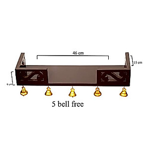 DecorDen Wooden Wall Mount Temple for Home,Wooden Home Temple/Wall Shelf/Pooja Mandir/Pooja Stand/Wooden Mandir/Devghar/Devara/Pooja Shelf/Small Temple for Office (Brown 2)