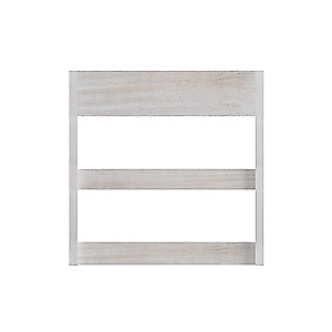 Merrick Lane Steeley Wooden Wall Mount 12 Cup Mug Rack Organizer with Upper Storage Shelf and Metal Hanging Hooks with No Assembly Required, Whitewashed