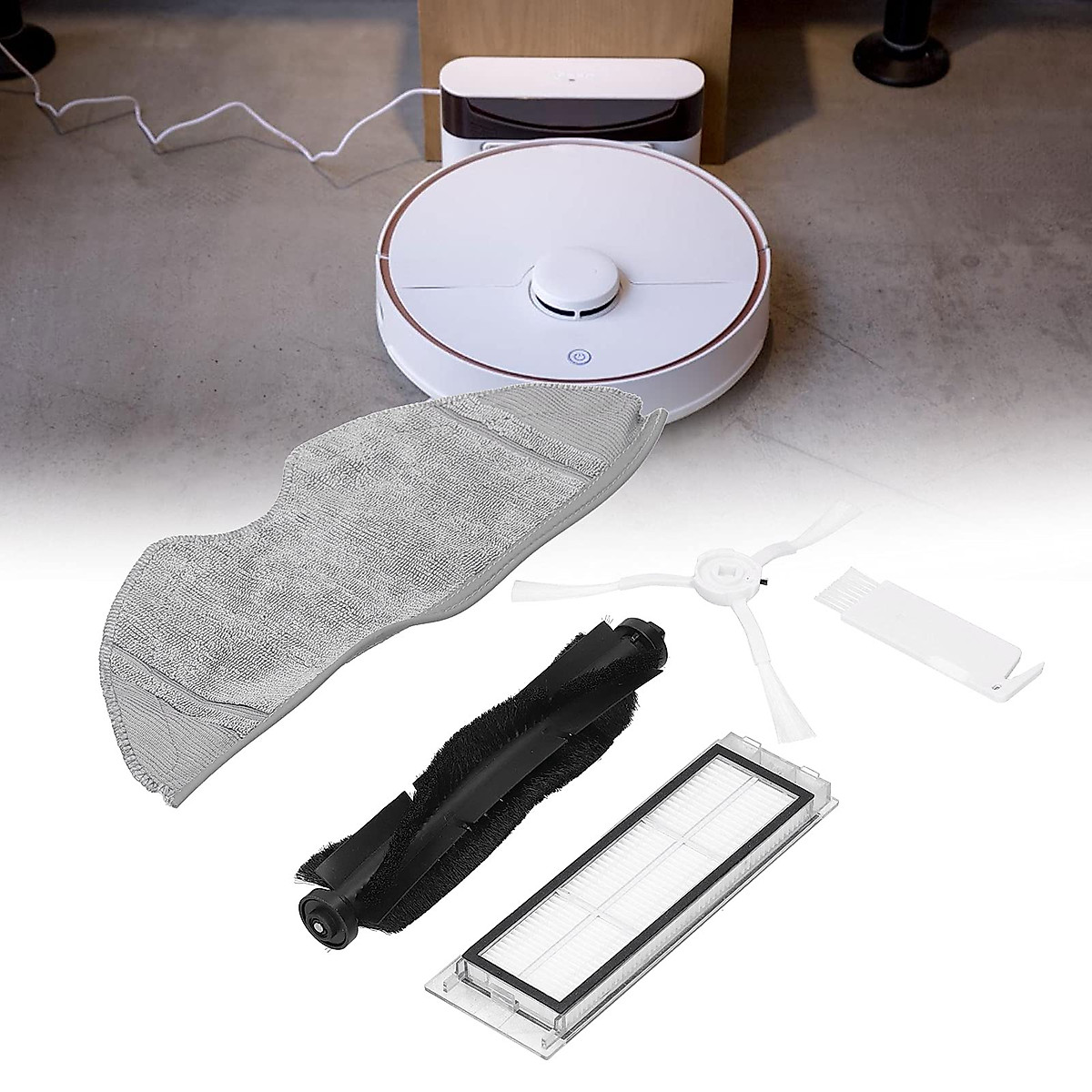 Sweeper Replacement Parts, Side Brush Filter Net Cleaning Cloth Rolling Brush Tool Brush Whole Kit for 360 S7 S5 Sweeper