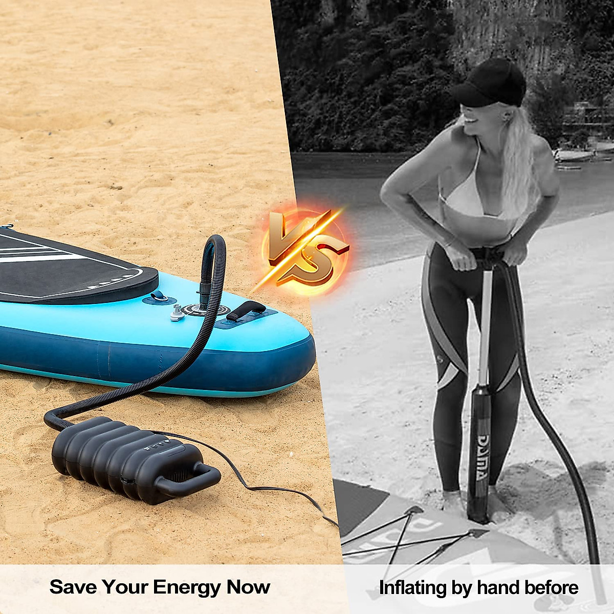 BOSETEN Sup Pump Adaptor, Halkey Roberts Valve Adapter, Paddle Board Pump Adapter for Electric Kayak Pump, Manual Boat Pump,3 Size Washers Included