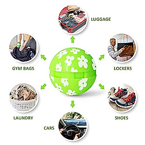 Sneaker Deodorizer Balls, Fresh Jasmine Shoe Deodorizer Balls, Odor Deodorizer Balls for Shoes, Gym Bags, Drawers and Locker, Easy Twist Lock/Open Mechanism, 6 Pack