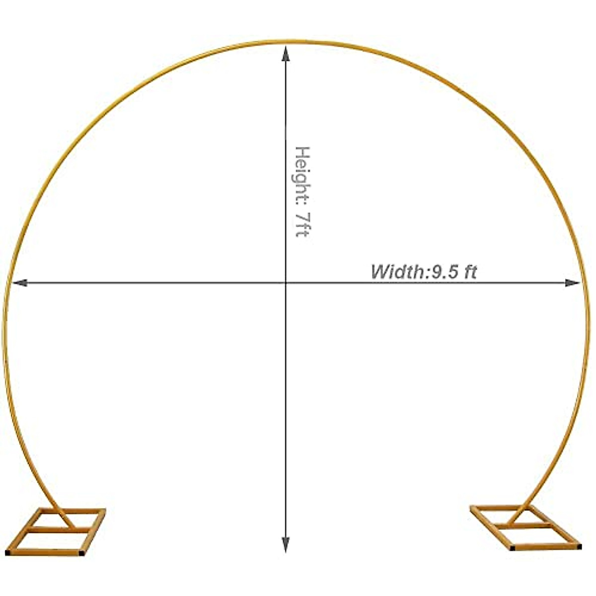 Round Balloon Arch Stand with Base Adjustable, 9.5ft x 7.2ft Gold Metal Circle Balloon Garland Stand Frame Kit for Wedding Engagement Gender Reveal Baptism Birthday Baby Shower Decoration