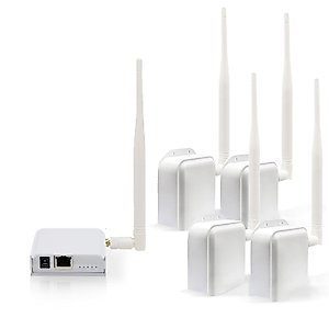 ANJIELO SMART Wireless Bridge Point-to-Point Long Range Wireless Access with 20DBi High-Gain Antenna,100Mbps 2.4G WiFi Bridge Supports 3000ft Transmission Distance(One Transmitter, Four receivers)